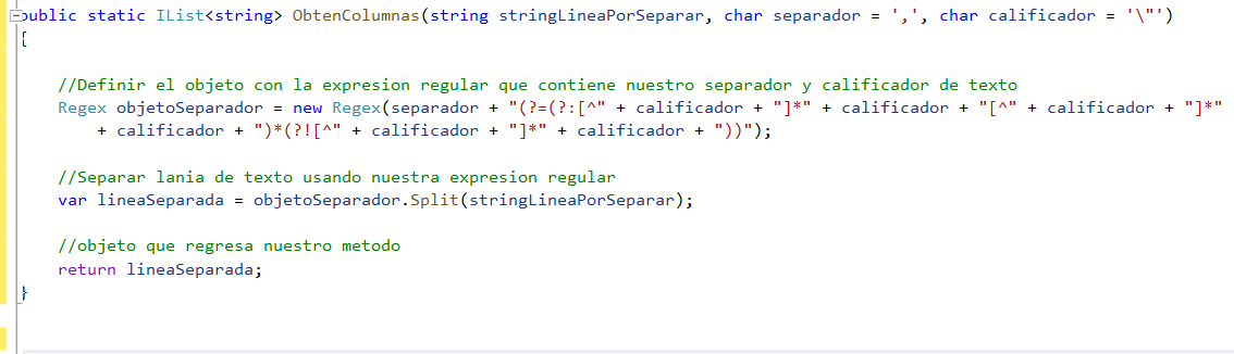 Cómo separar una cadena con calificadores de texto - Sin Manual